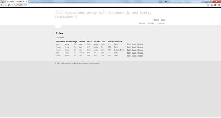 Complete Crud Operations In Mvc 4 Using Entity Framework 5 Without Writing A Single Line Of Code