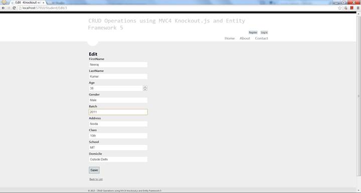 Complete Crud Operations In Mvc 4 Using Entity Framework 5 Without Writing A Single Line Of Code