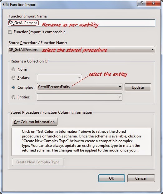Using Stored Procedures In Entity Framework Model First Approach Part I Adding New Stored