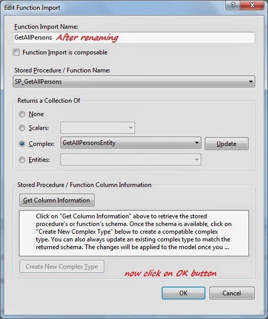 Using Stored Procedures In Entity Framework Model First Approach Part I Adding New Stored