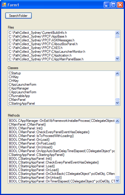 Parse C Header And Cpp Files For Class Names And Their Methods Codeproject