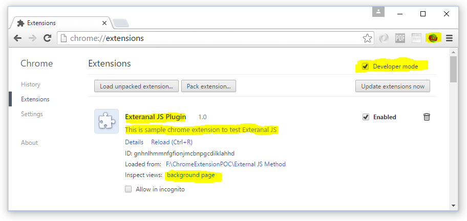 How To Create And Test Chrome Extension With External Javascript Method Codeproject