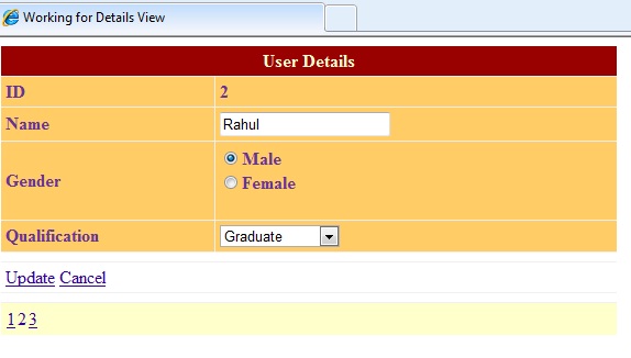 Performing Insert Update And Delete Operations Using Detailsview Control In Aspnet Codeproject