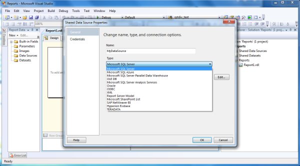Ssrs How To Create A Data Source Codeproject