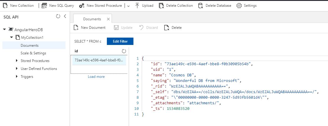 Angular 6 Application With Cosmos Db And Web Api 2 Codeproject