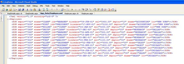 Writing A Linq Query On An Xml Data File Step By Step Explanation In Vbnet Vs2008 Codeproject