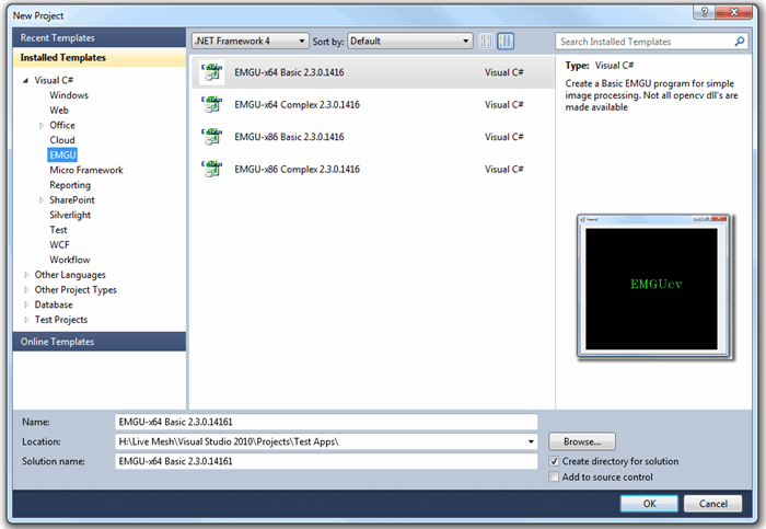 Creating Custom Vsix Project Templates Using An Emgu Example Codeproject
