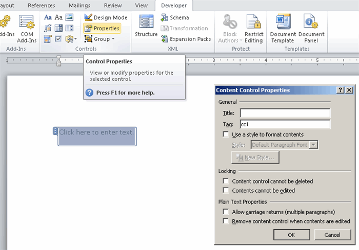 Add Dynamic Content Controls To A Word Document Codeproject