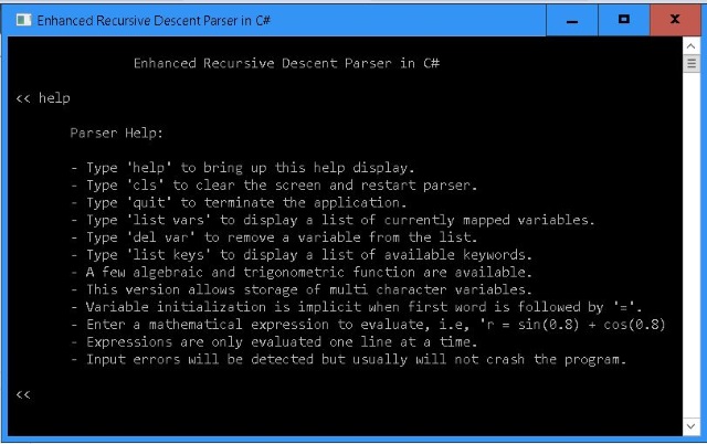 An Enhanced Mathematical Expression Recursive Descent Parser In C Codeproject