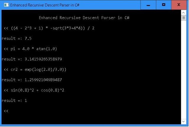 An Enhanced Mathematical Expression Recursive Descent Parser In C Codeproject
