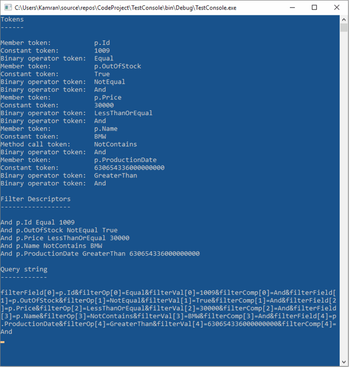 Translating C Lambda Expressions To General Purpose Filter Descriptors And Query Strings