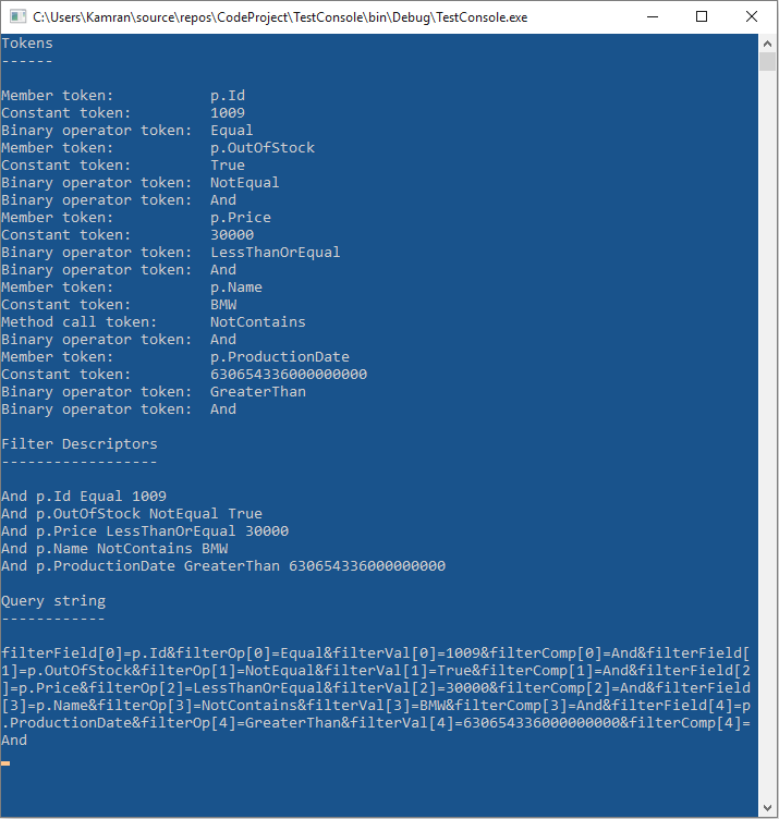 Translating C Lambda Expressions To General Purpose Filter Descriptors And Query Strings