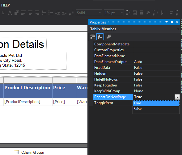 Rdlc Report Grouping With Page Break Table Header Repeat Group Totals And Sub Grouping