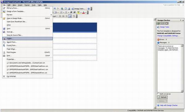 Infopath Form Services Creating And Publishing A Form Using Form Services In Moss 2007 Codeproject