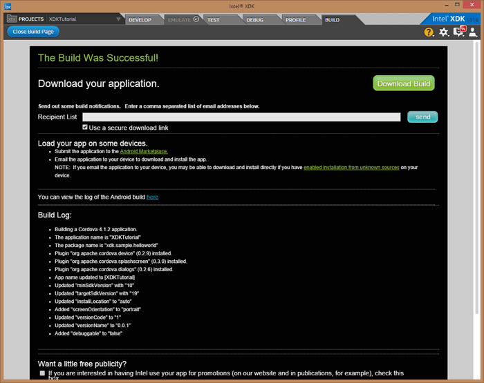 Intel Xdk Documentation Getting Started Tutorial Codeproject