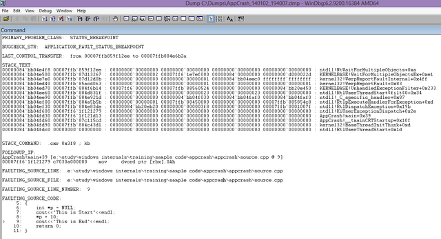 Part 1 Windows Debugging Techniques Debugging Application Crash Windbg Codeproject