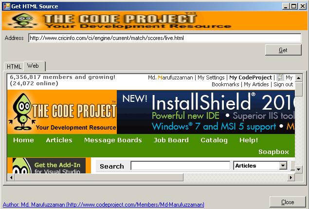 Get Html Source From User Defined Web Address Codeproject 8058