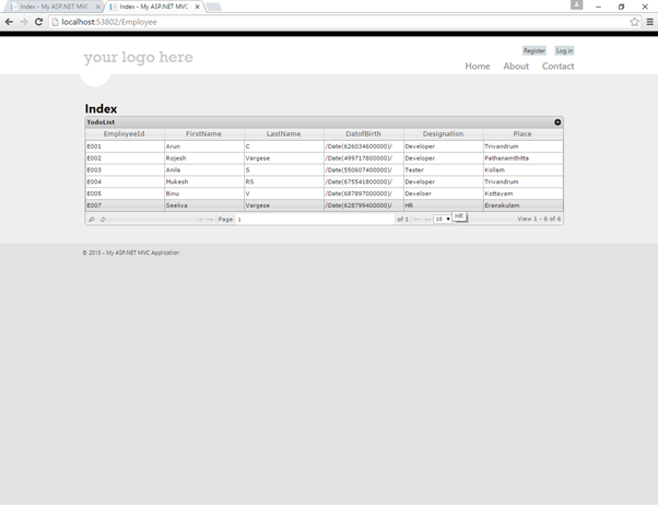 Generic Jqgrid Implementation In Mvc Codeproject