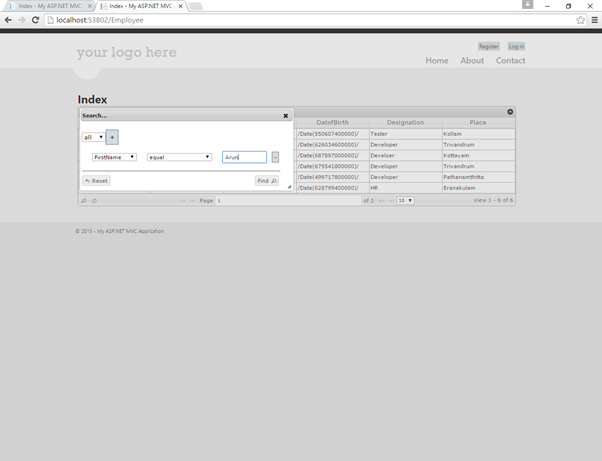 Generic Jqgrid Implementation In Mvc Codeproject